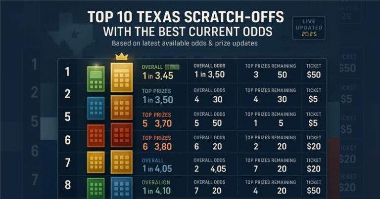 Top 10 Texas Scratch Off Tickets with the Best Current Odds 2026